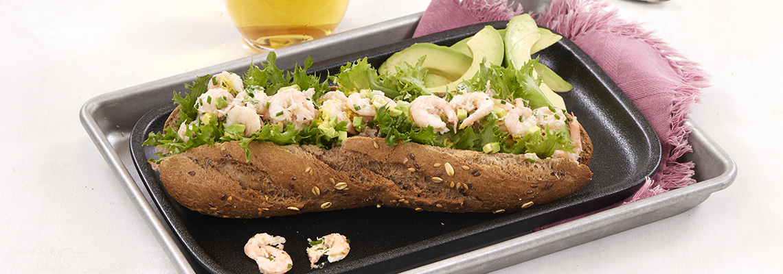 Baguette med reker og krabbemiks | Lantmännen Unibake