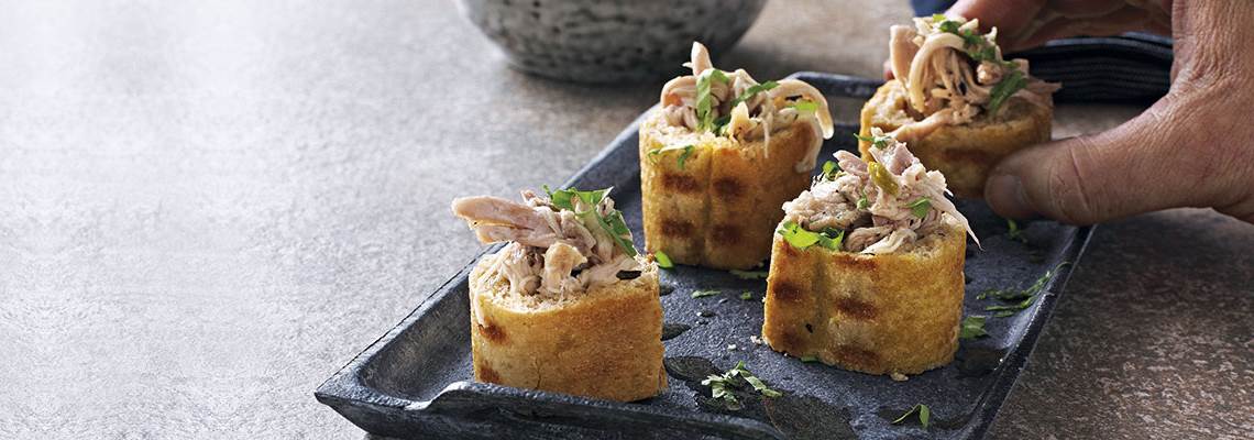 Oppskrift på kyllingconfit kanapeer